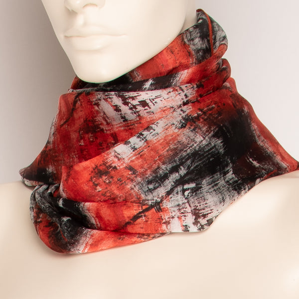 Scarlet Print Silk Scarf - F006 – DIGBYS Boutique